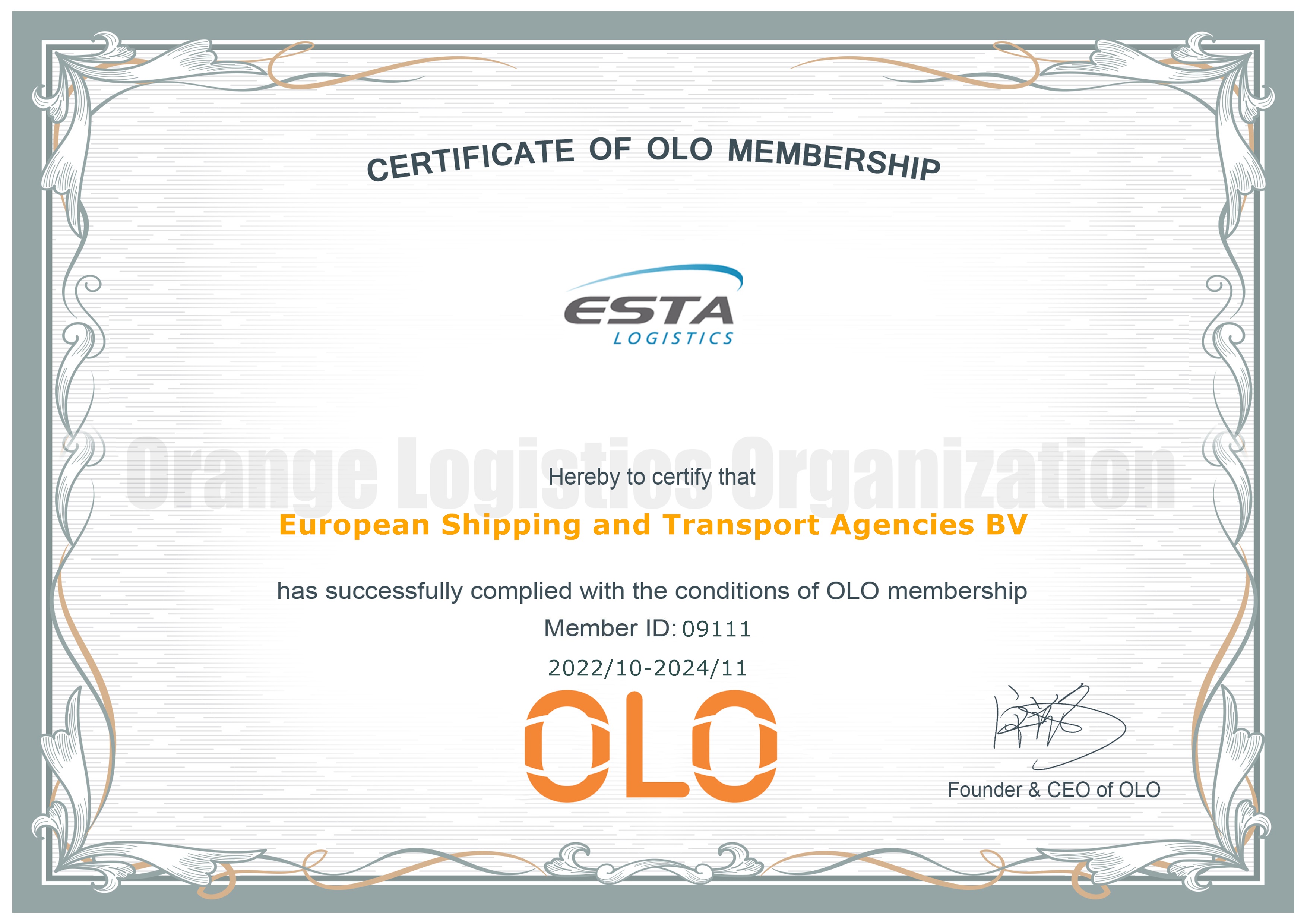 European Shipping and Transport Agencies BV - olofamily