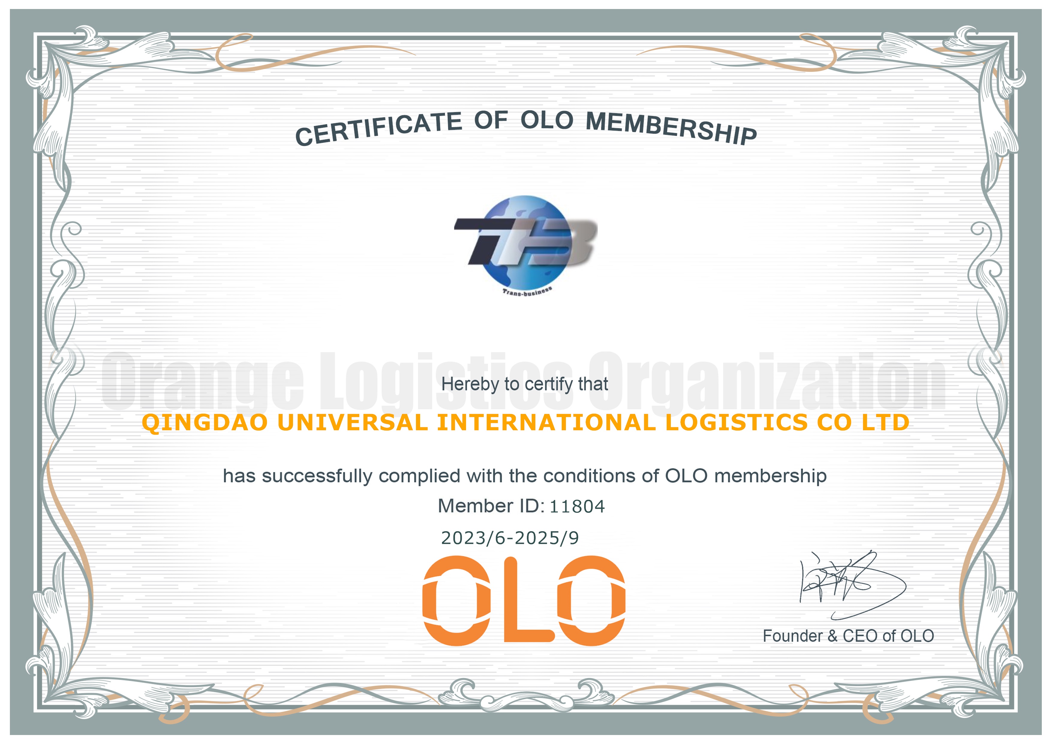 QINGDAO UNIVERSAL INTERNATIONAL LOGISTICS CO LTD - olofamily