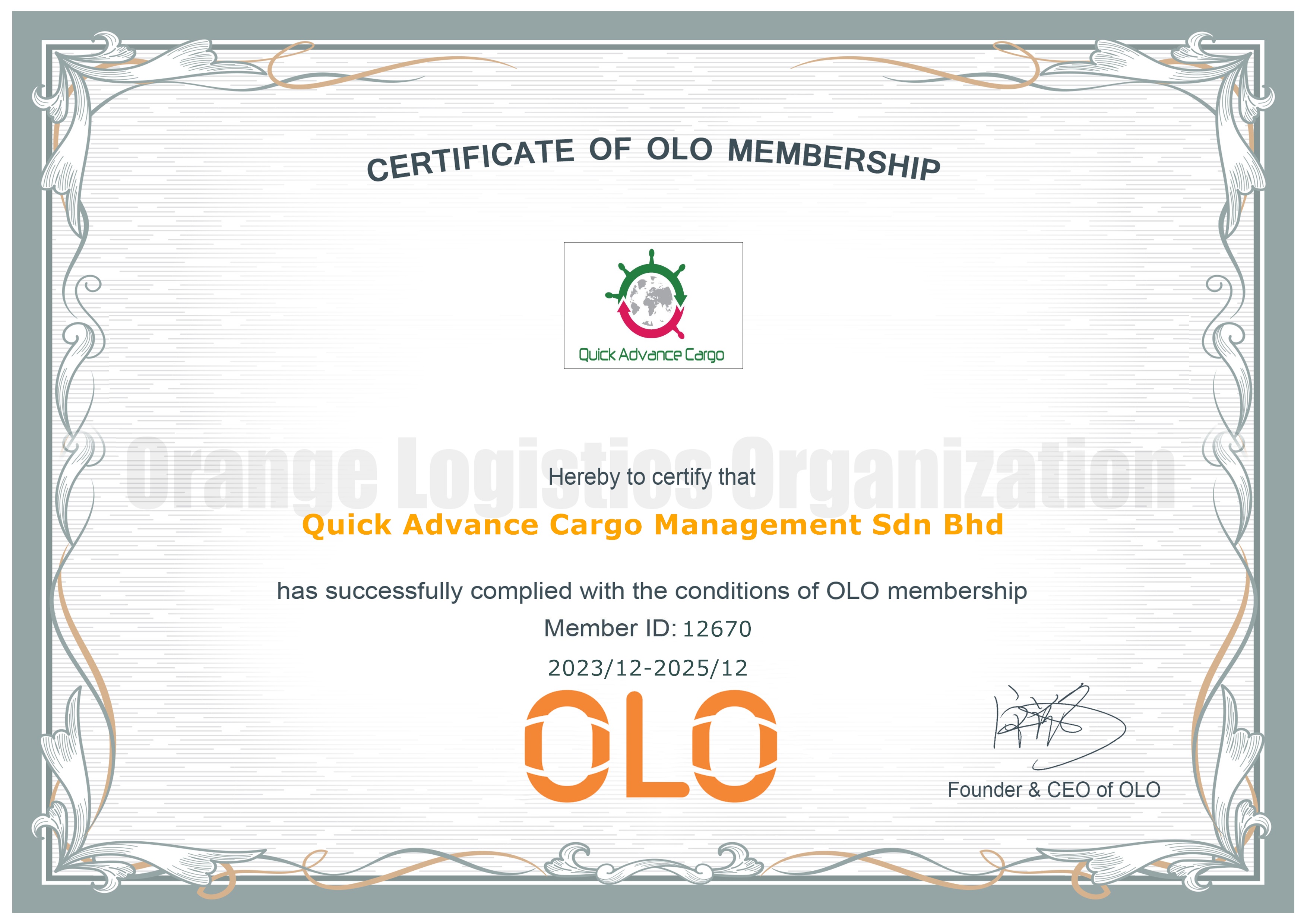 Quick Advance Cargo Management Sdn Bhd - olofamily