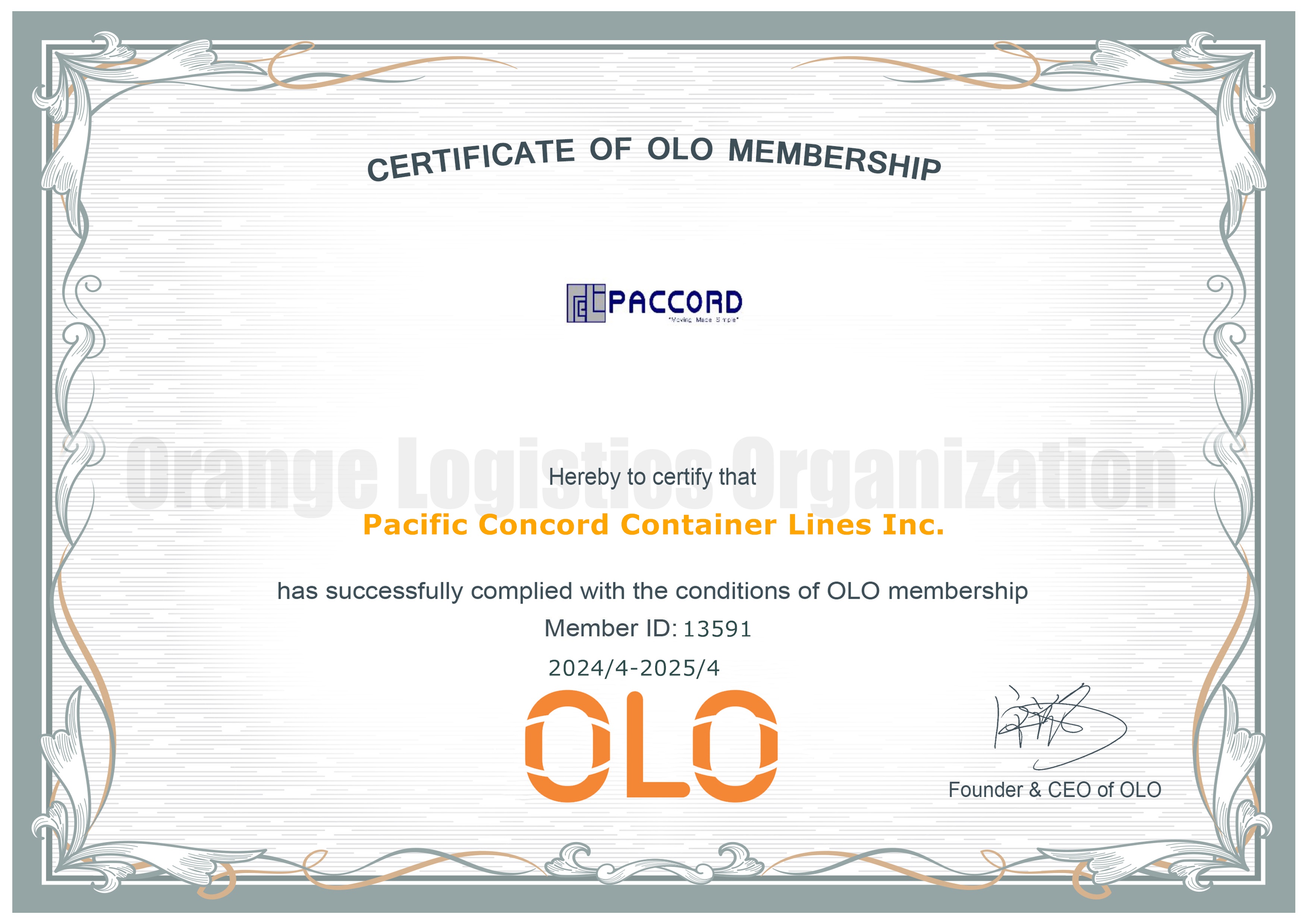 Pacific Concord Container Lines Inc. - olofamily