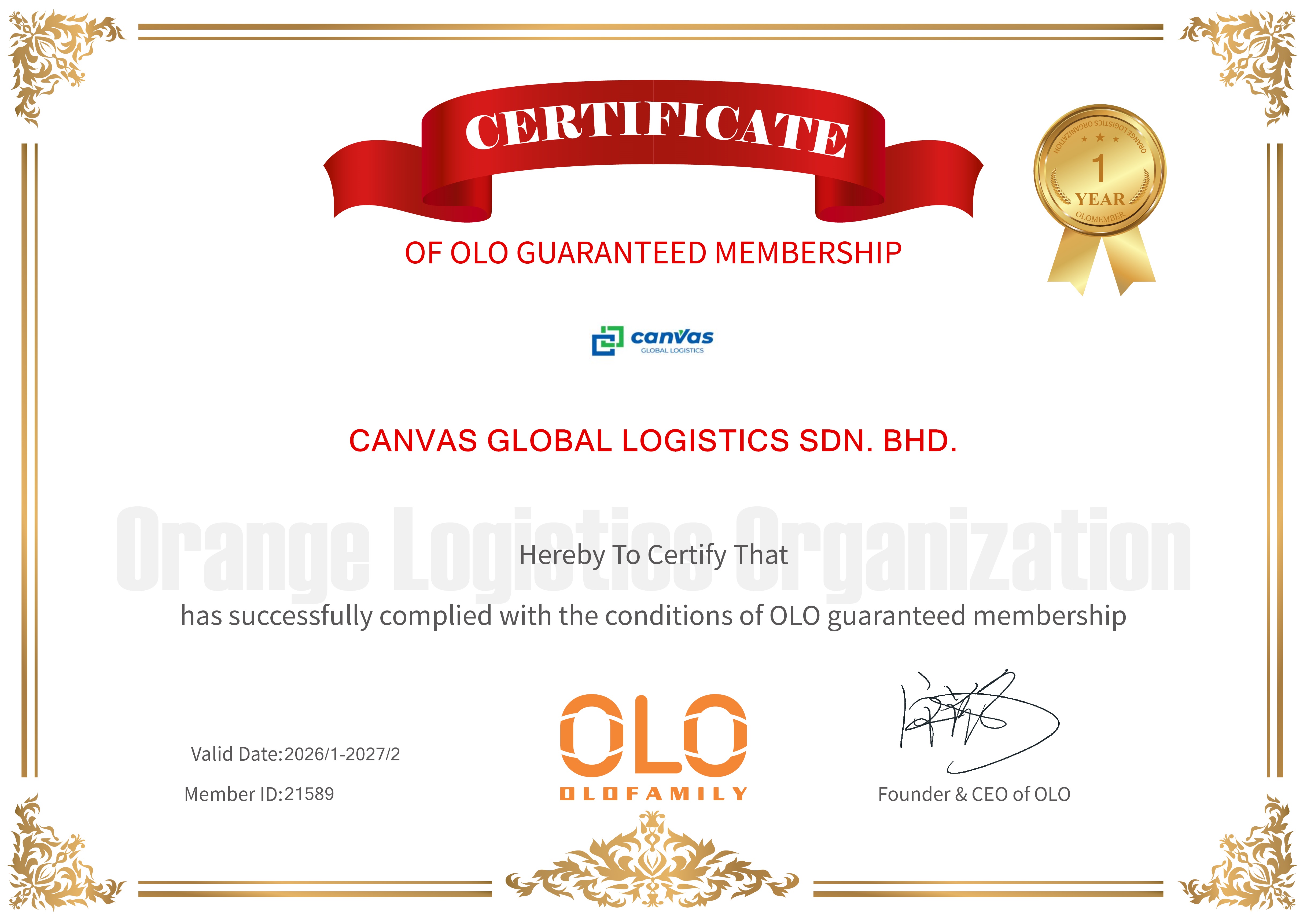 CANVAS GLOBAL LOGISTICS SDN. BHD. - olofamily